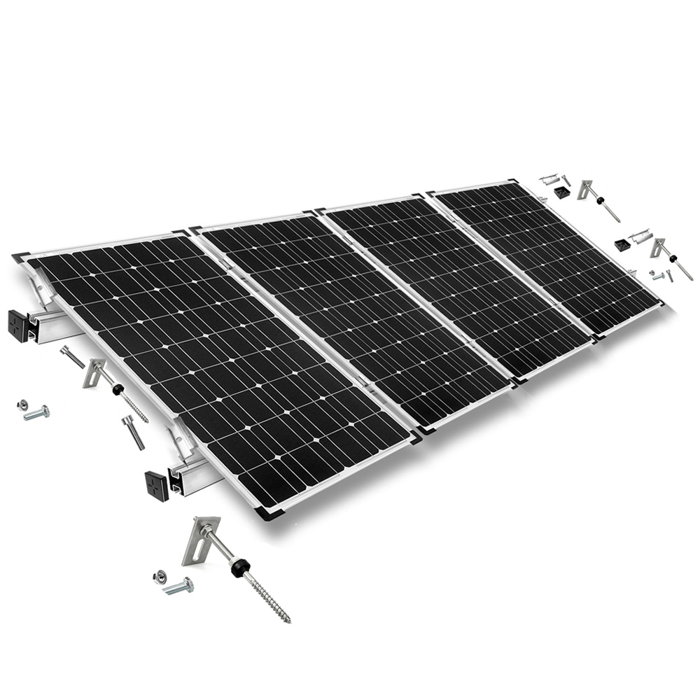Befestigungs-Set für 4 Solarmodule 80cm Welleternit-Blechdach