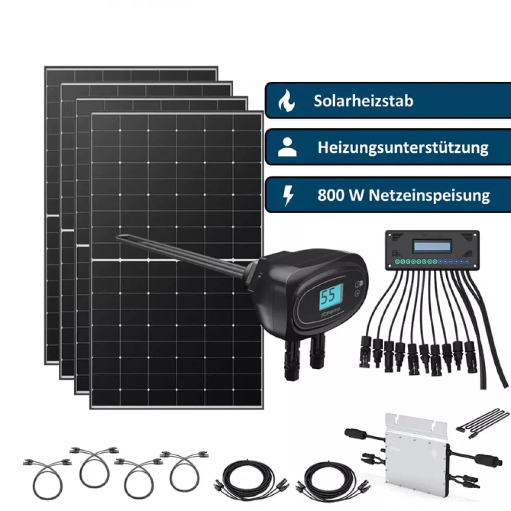 1720W Fothermo Solar Nachrüst-Set PV-Heizstab 800W Netz+